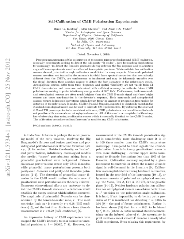 (PDF) Self-Calibration of Cosmic Microwave Background Polarization Experiments