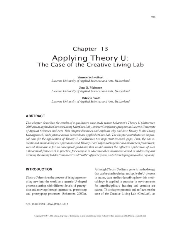 (PDF) Applying Theory U