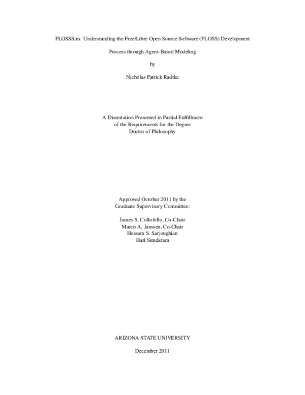 (PDF) FLOSSSim: Understanding the Free/Libre Open Source Software (FLOSS) Development Process ...