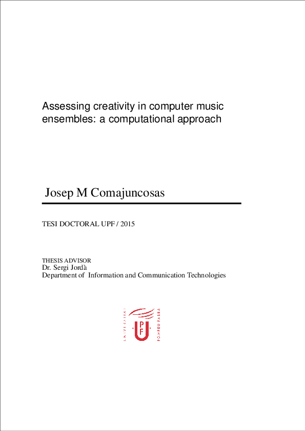 (PDF) Assessing creativity in computer music ensembles: a computational approach