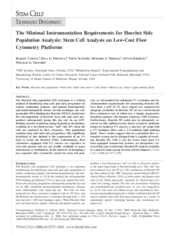 (PDF) The Minimal Instrumentation Requirements for Hoechst Side ...