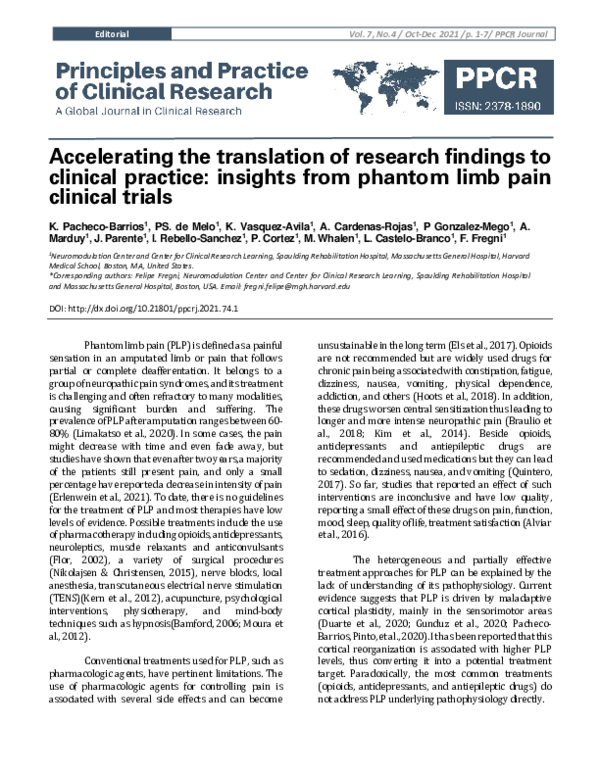 (PDF) Bridging Research to Clinical Practice in PLP