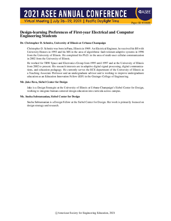 (PDF) Design-learning Preferences of First-year Electrical and Computer Engineering Students ...