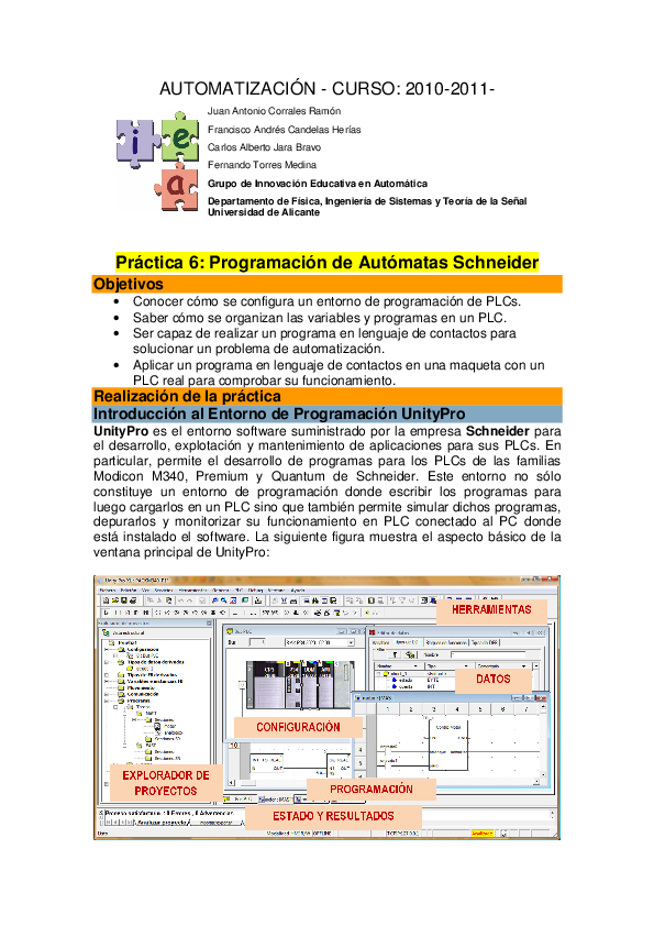 (PDF) Práctica 6: Programación de autómatas Schneider