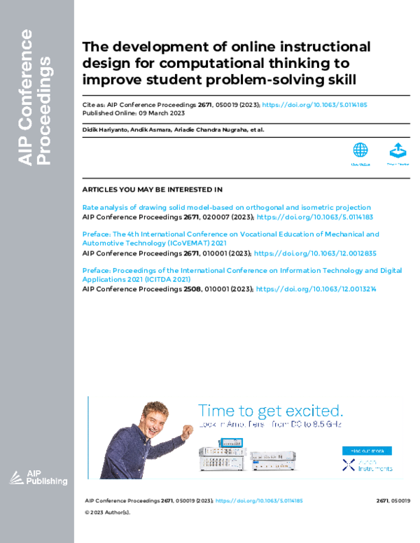 (PDF) The development of online instructional design for computational thinking to improve ...