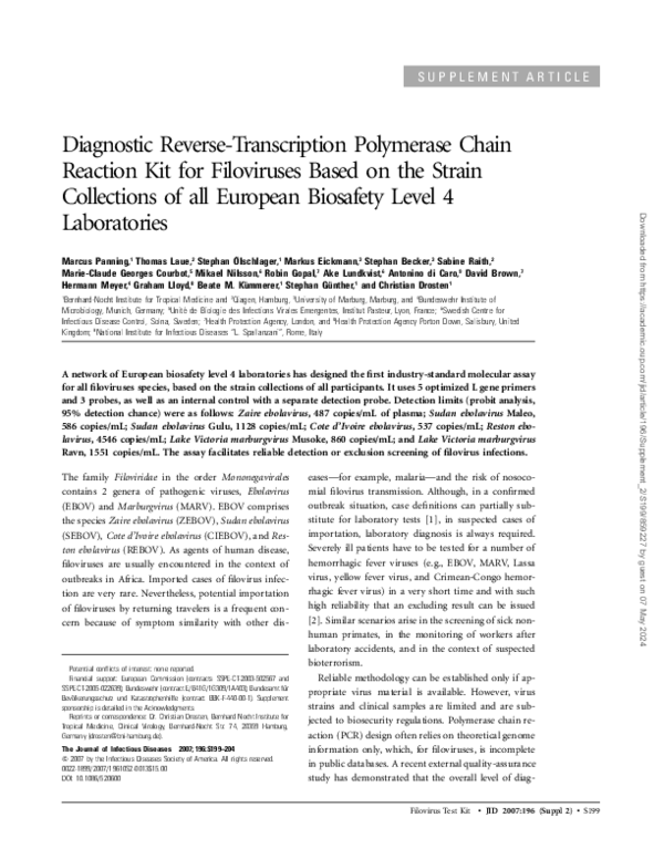 (PDF) Diagnostic Reverse‐Transcription Polymerase Chain Reaction Kit ...