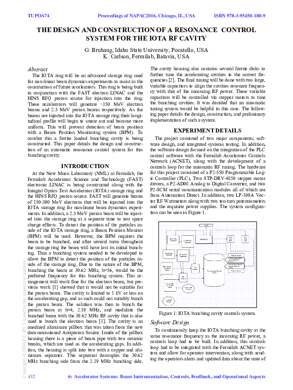(PDF) The Design and Construction of a Resonance Control System for the ...