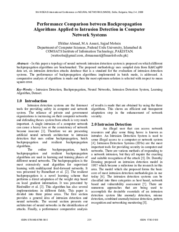 (PDF) Performance comparison between backpropagation algorithms applied ...