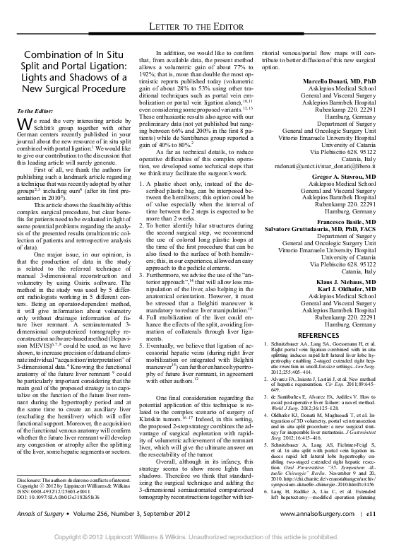 (PDF) Combination of In Situ Split and Portal Ligation | Marcello ...