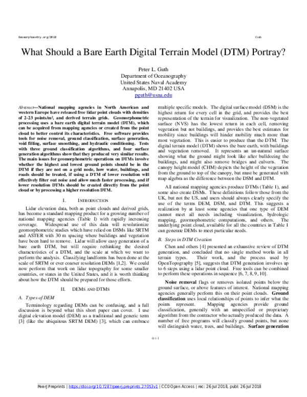 (PDF) What should a bare earth digital terrain model (DTM) portray ...