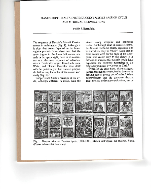 (PDF) Manuscript to Altarpiece: Duccio's "Maestà" Passion Cycle and ...