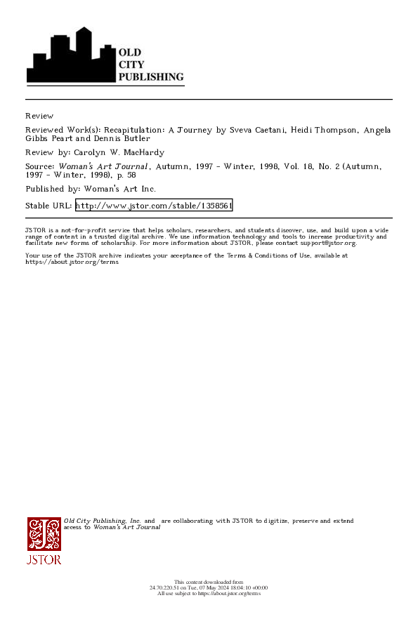 (PDF) Recapitulation: A Journey