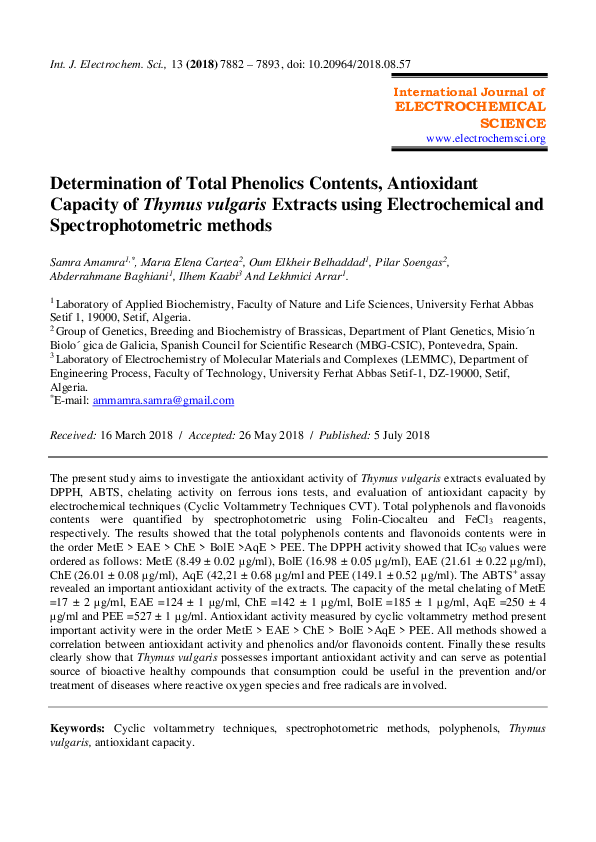 (PDF) Determination of Total Phenolics Contents, Antioxidant Capacity ...