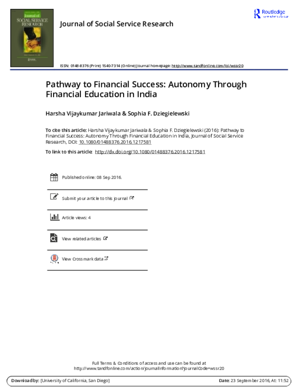 (PDF) Pathway to Financial Success: Autonomy Through Financial ...