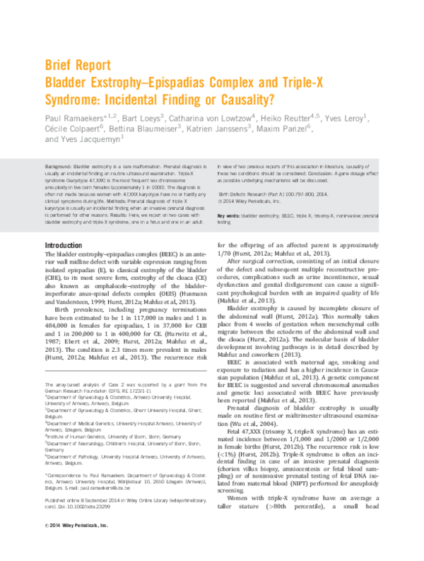 (PDF) Bladder exstrophy-epispadias complex and triple-X syndrome ...