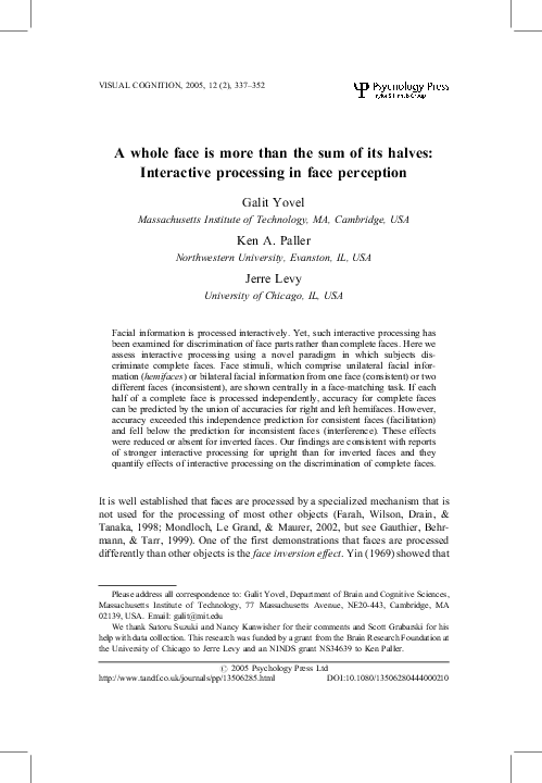 (PDF) A whole face is more than the sum of its halves: Interactive ...