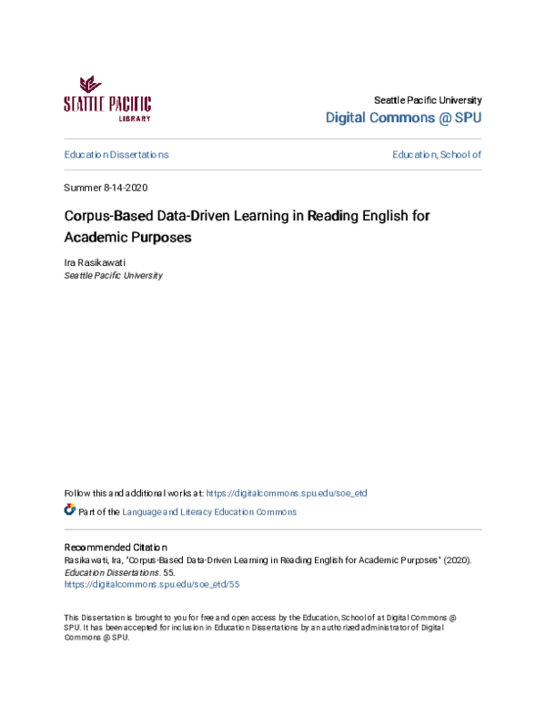 (PDF) Corpus-Based Data-Driven Learning in Reading English for Academic Purposes