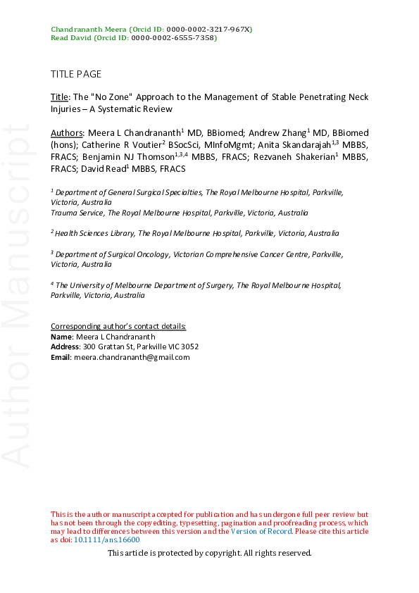 (PDF) ‘No zone’ approach to the management of stable penetrating neck ...