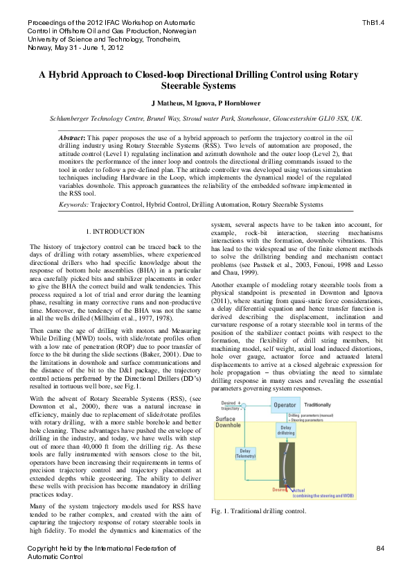 (PDF) A Hybrid Approach to Closed-Loop Directional Drilling Control Using Rotary Steerable Systems
