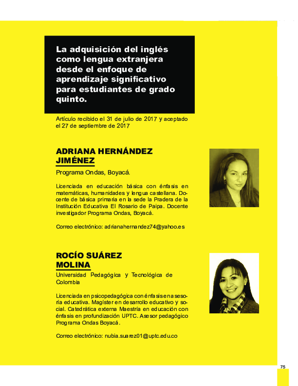 (PDF) La adquisición del inglés como lengua extranjera desde el enfoque ...