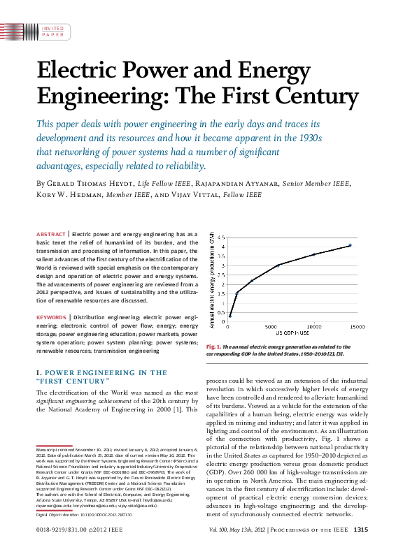 (PDF) Electric Power and Energy Engineering: The First Century