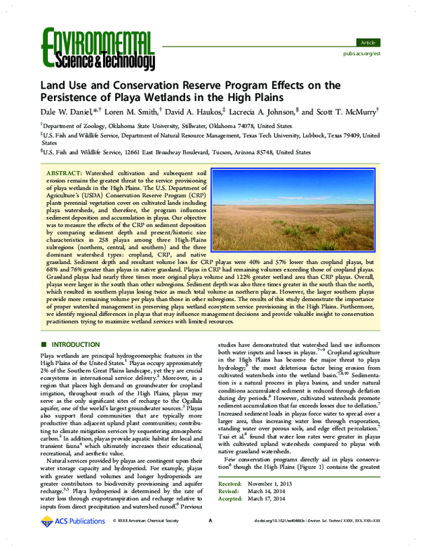 (PDF) Land Use and Conservation Reserve Program Effects on the ...