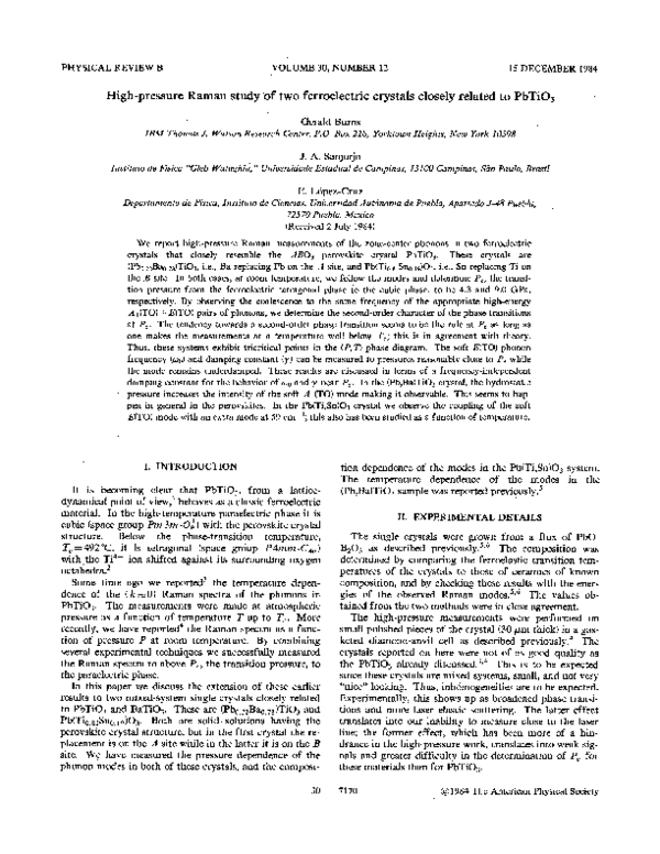 (PDF) High-pressure Raman study of two ferroelectric crystals closely ...