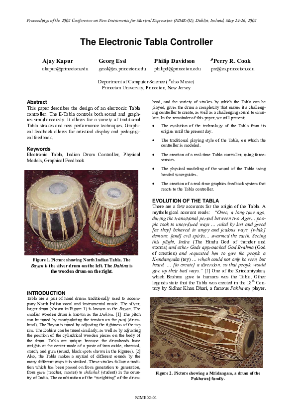 (PDF) The electronic tabla controller