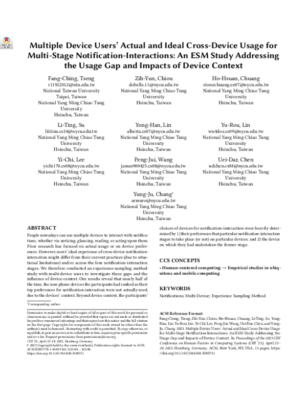 (PDF) Multiple Device Users’ Actual and Ideal Cross-Device Usage for Multi-Stage Notification ...