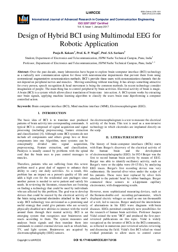 (PDF) Design of Hybrid BCI using Multimodal EEG for Robotic Application