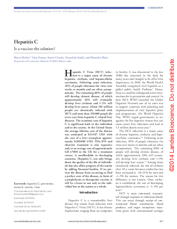 (PDF) Hepatitis C