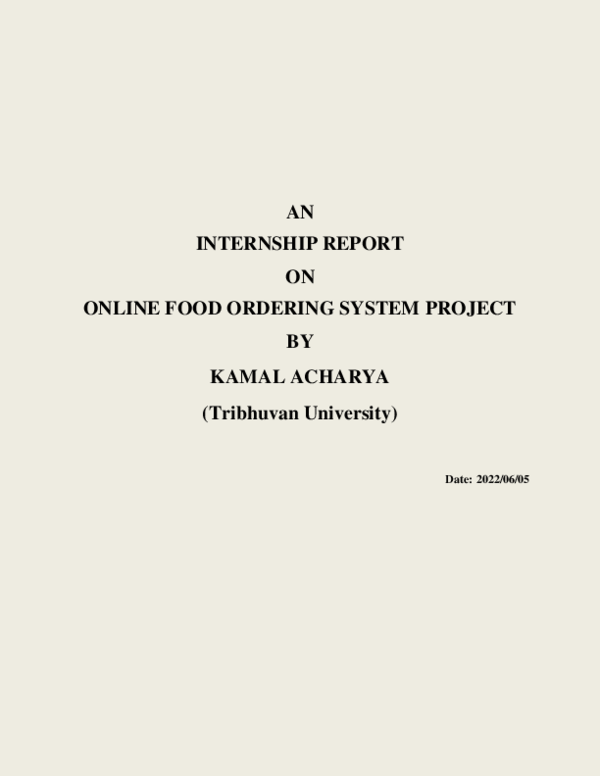 (PDF) Online Food Ordering System