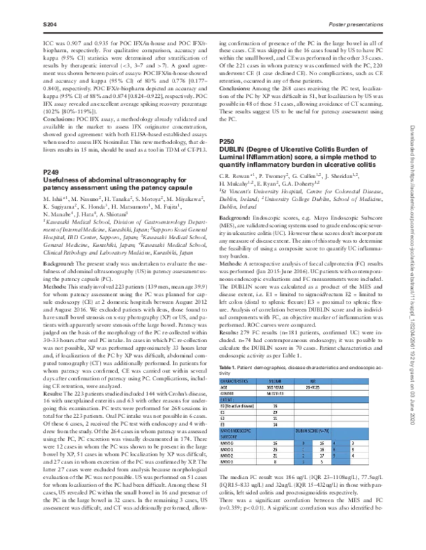 (PDF) P249 Usefulness of abdominal ultrasonography for patency assessment using the patency capsule