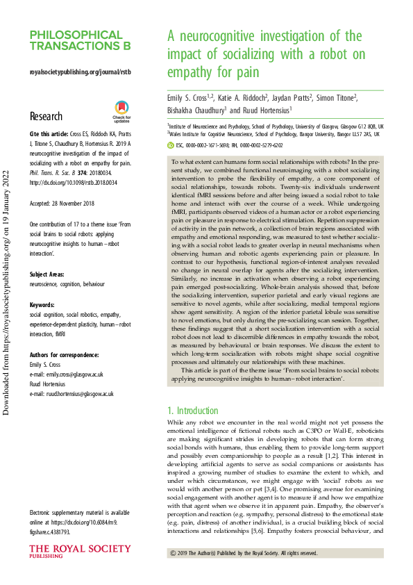 (PDF) A neurocognitive investigation of the impact of socializing with ...