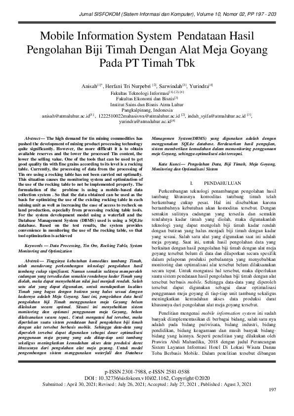(PDF) Mobile Information System Pendataan Hasil Pengolahan Biji Timah ...