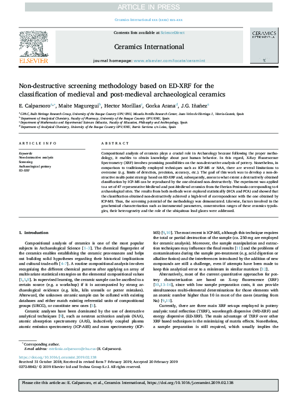 (PDF) Non-destructive screening methodology based on ED-XRF for the ...
