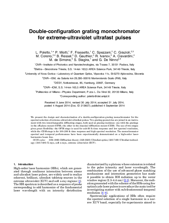 (PDF) Double-configuration grating monochromator for extreme ...