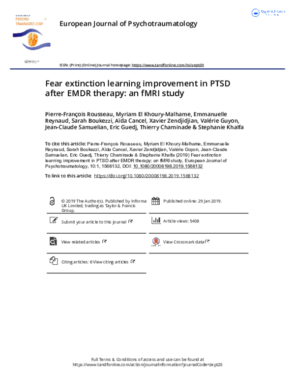 (PDF) Fear extinction learning improvement in PTSD after EMDR therapy ...