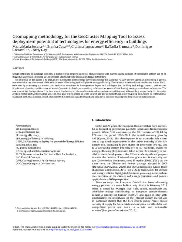 (PDF) Geomapping methodology for the GeoCluster Mapping Tool to assess deployment potential of ...