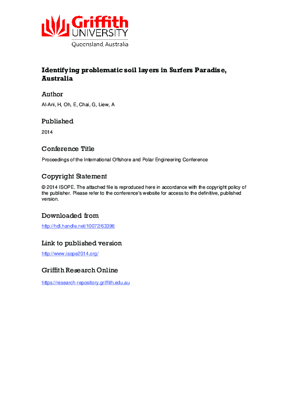 (PDF) Identifying Problematic Soil Layers in Surfers Paradise, Australia
