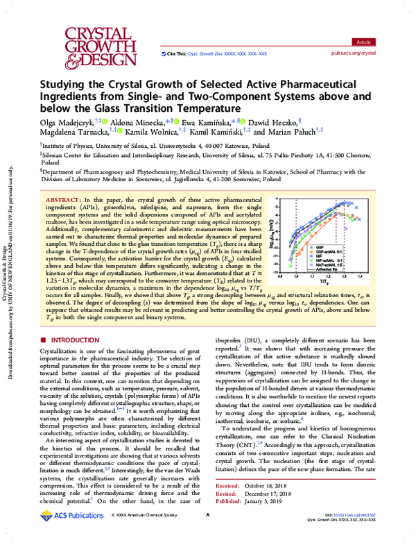 (PDF) Studying the Crystal Growth of Selected Active Pharmaceutical ...