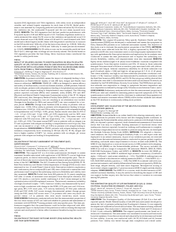 (PDF) PND44 Validation of the Fabry Outcome Survey (FOS) Paediatric ...