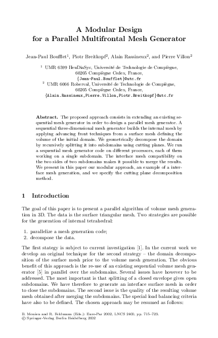 (PDF) A Modular Design for a Parallel Multifrontal Mesh Generator