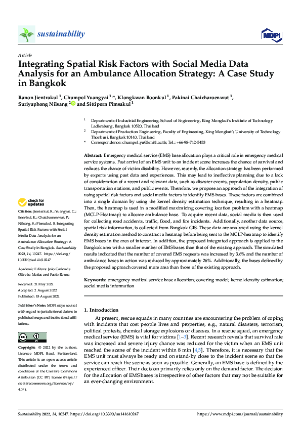 (PDF) Integrating Spatial Risk Factors with Social Media Data Analysis for an Ambulance ...