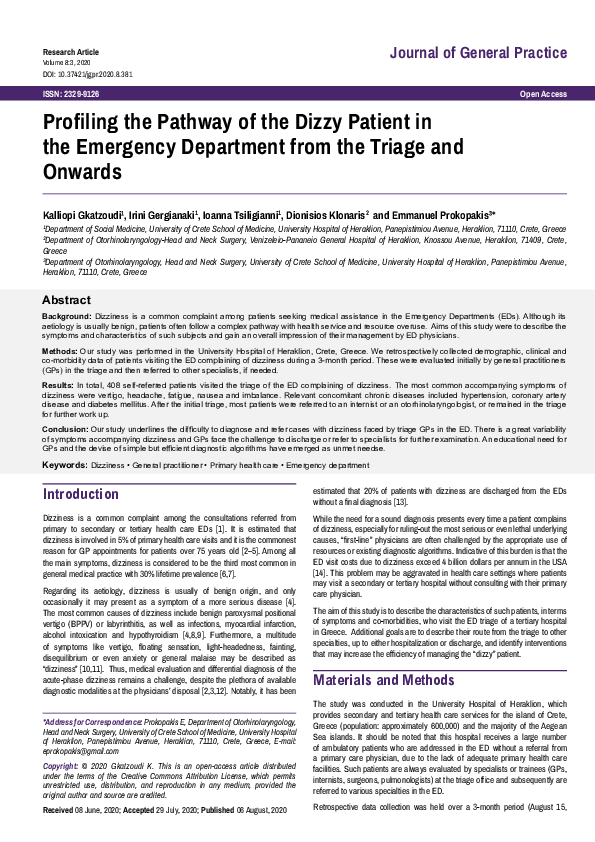 (PDF) Dizzy Patient in the Emergency Department | claire gk - Academia.edu