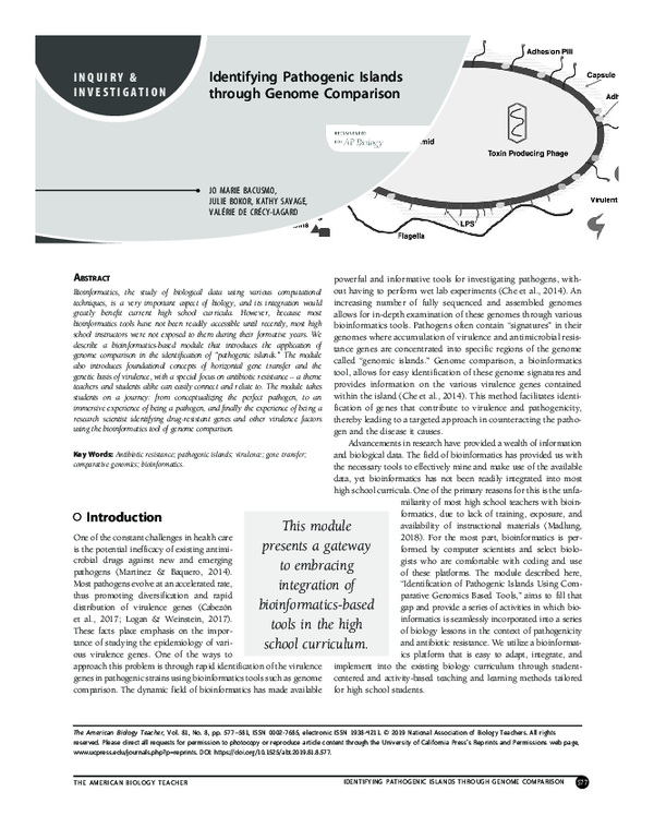 (PDF) Identifying Pathogenic Islands through Genome Comparison