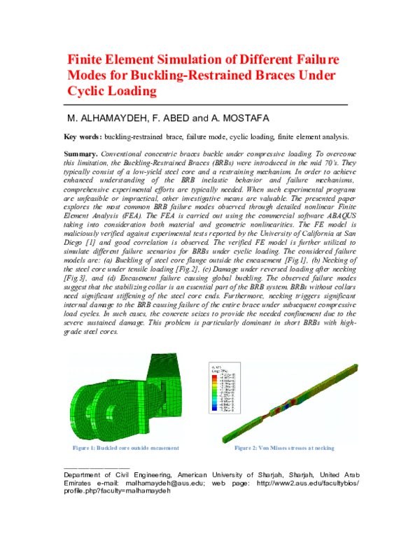 (PDF) Finite Element Simulation of Different FailureModes for Buckling ...