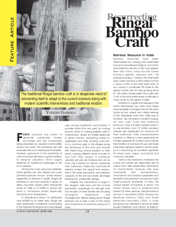 (PDF) Resurrecting Ringal Bamboo Craft