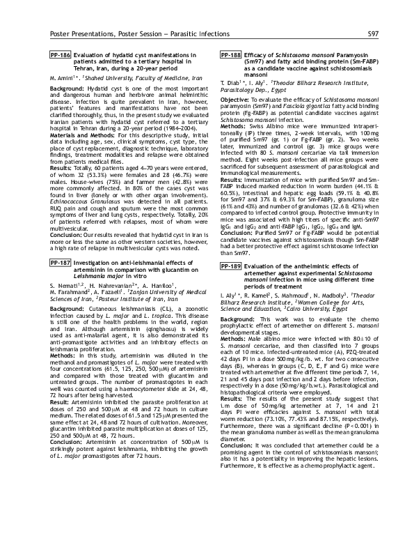 (PDF) PP-187 Investigation on anti-leishmanial effects of artemisinin ...