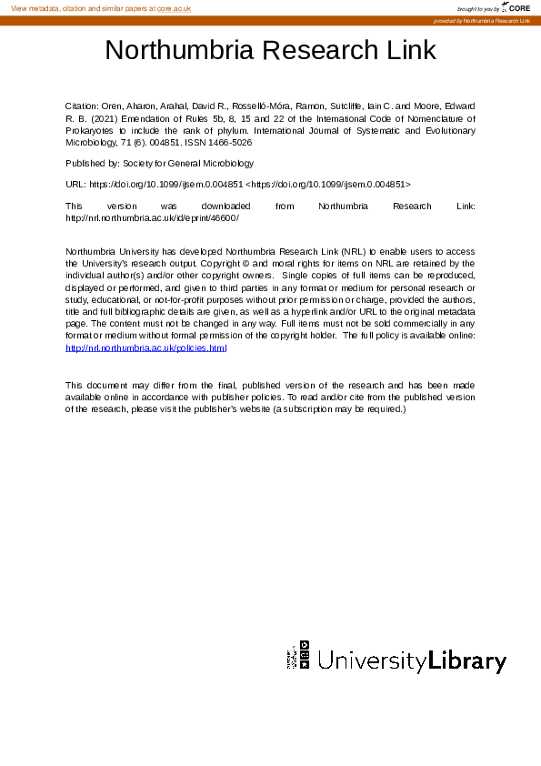 (PDF) Emendation of Rules 5b, 8, 15 and 22 of the International Code of ...